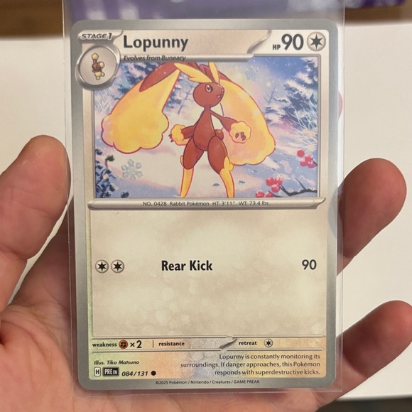 Pokemon | Other | Pokemon Lopunny Card With Yellow And Brown Colors ...